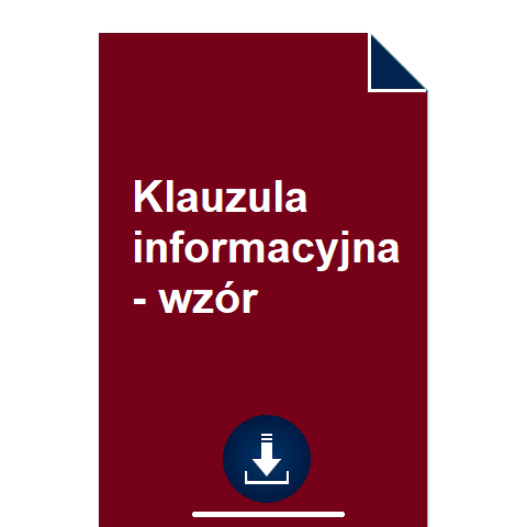Klauzula informacyjna wzór - POBIERZ!