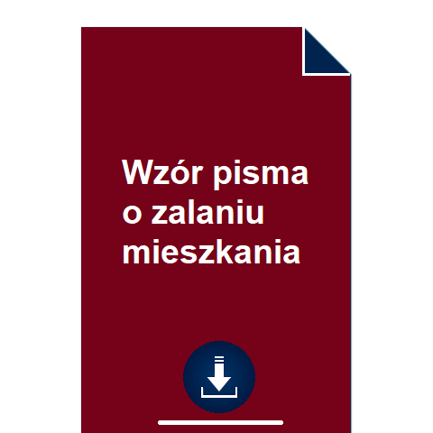 Wz r Pisma O Zalaniu Mieszkania POBIERZ Wz r Pisma O Zalaniu Mieszkania POBIERZ